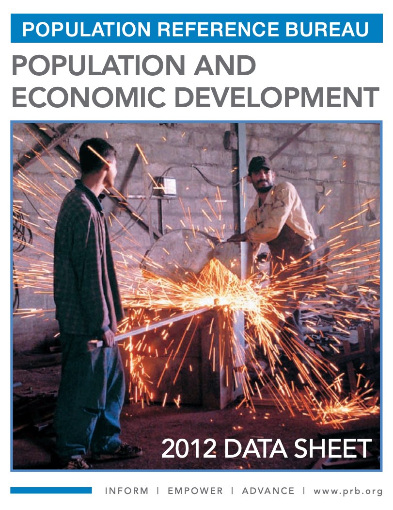 Population and Economic Development 2012 Data Sheet | PRB Data Center
